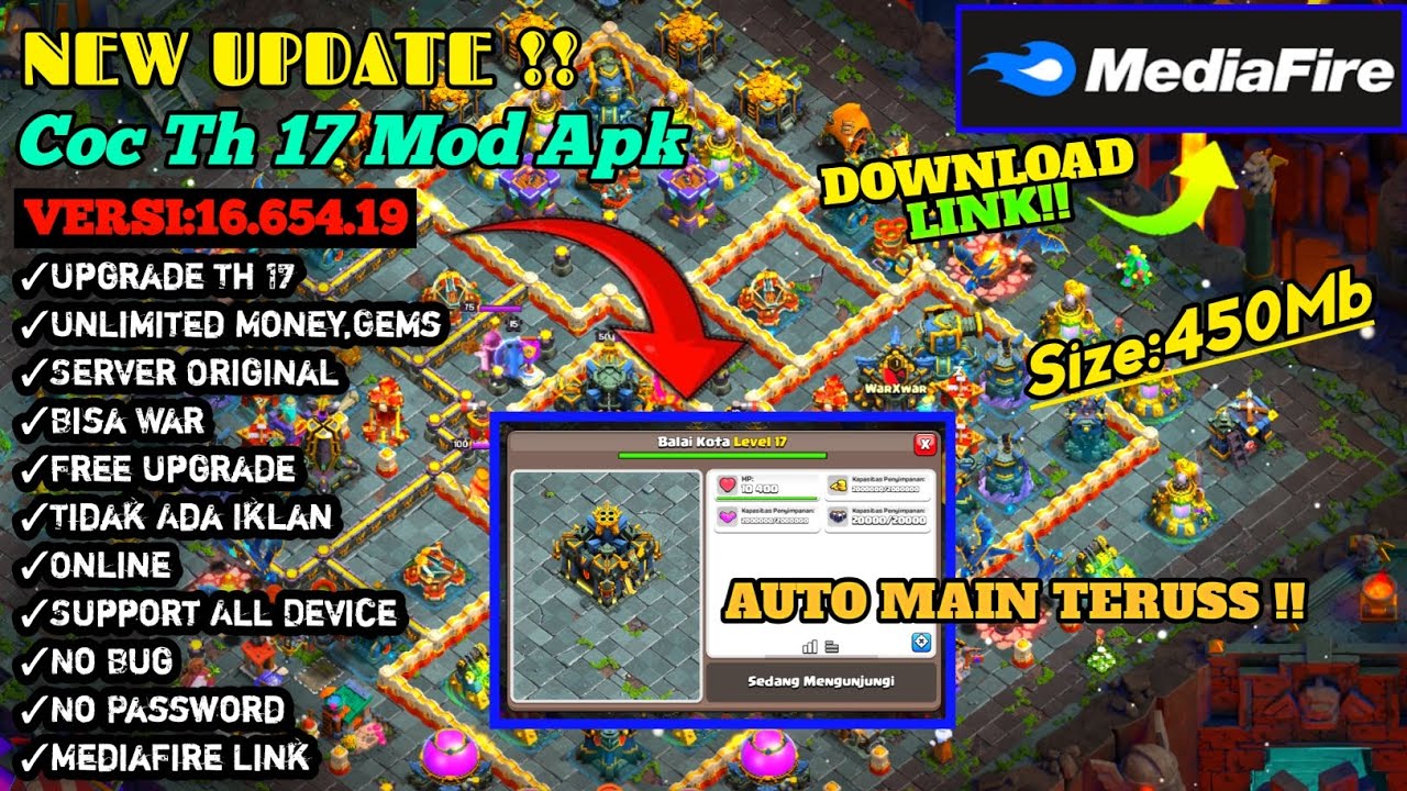 NEW UPDATE !! DOWNLOAD COC TH 17 MOD APK TERBARU 2024‼️ UNLIMITED MONEY ...