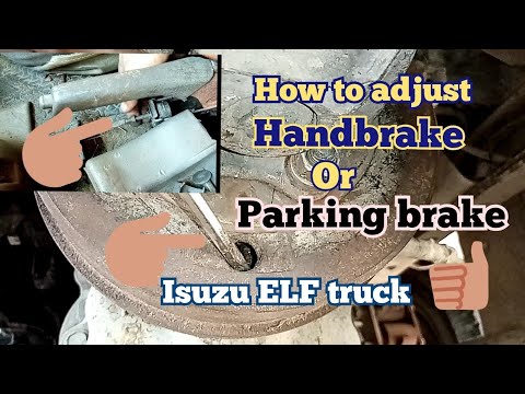 Handbrake/parking brake adjustment/ isuzu elf truck - YouTube