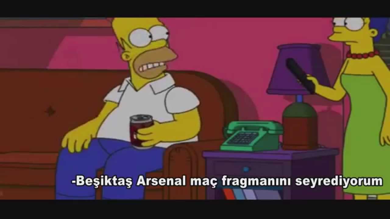 Simpsons Beşiktaş Arsenal maçına gidiyor...:) - YouTube