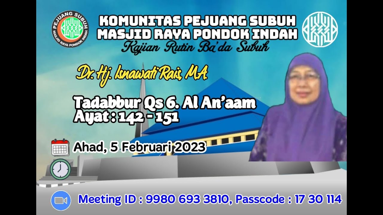 KAJIAN TAFSIR QS.6 Al-An’aam : 142-151 | Ustadzah Dr. Isnawati Rais, M ...
