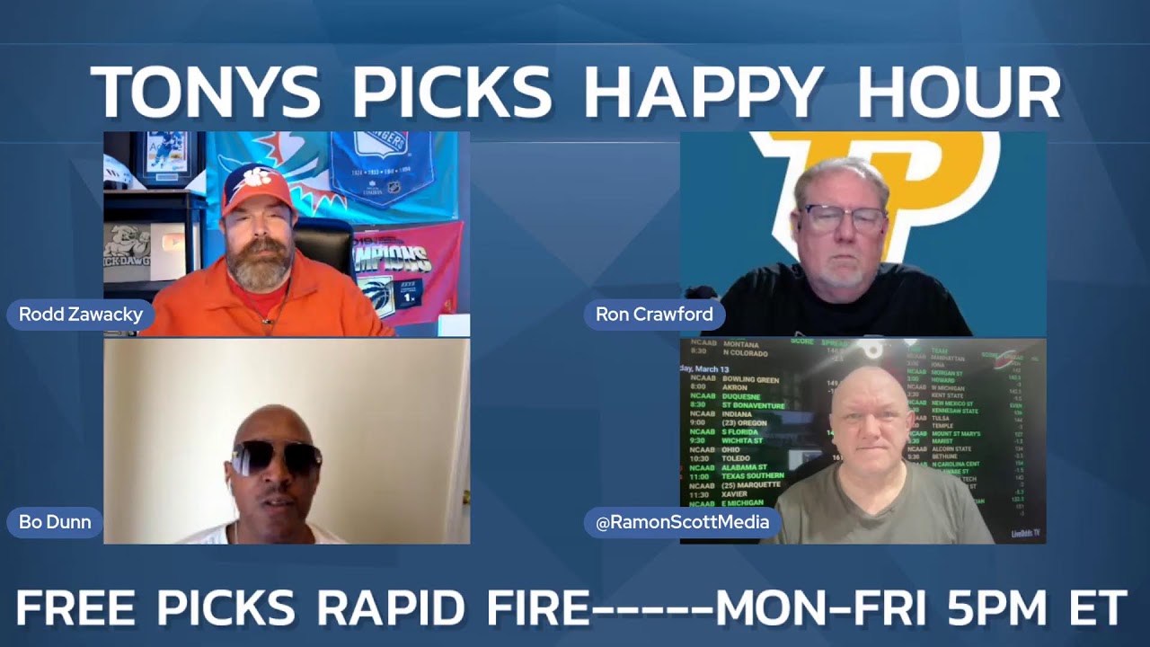 Tonys Picks Happy Hour Show - Free Sports Picks, Predictions for Today ...