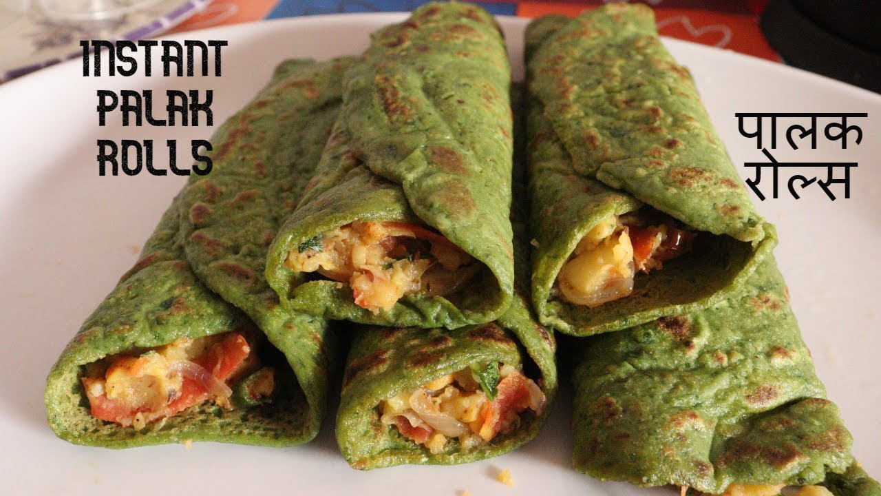 Simple palak rolls| easy for breakfast or tiffin|| पालक की आसान और ...