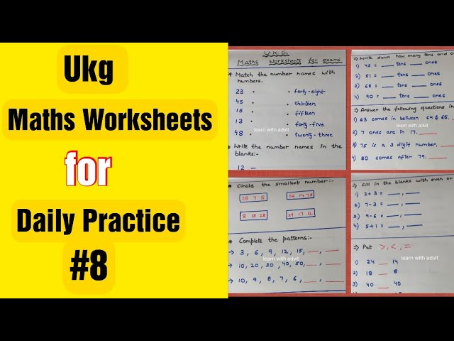 Ukg Maths Worksheets UKG Math Worksheets EasyKids.in