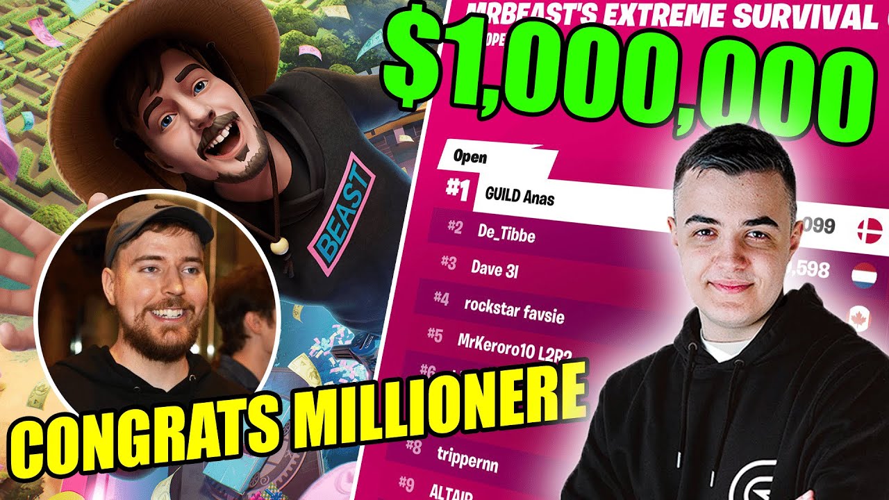 Guild Anas Shows How He Won $1,000,000 MrBeast Tourney Live In Fortnite ...