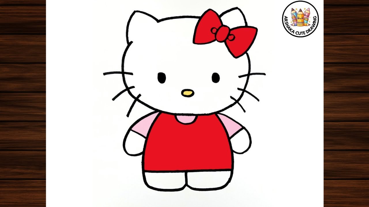 How to Draw A Cute Hello Kitty Easy Step by Step | Arshaka Cute Drawing ...