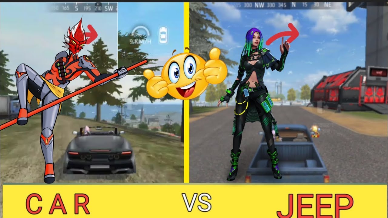 CAR VS JEEP || SPEED TEST || GARENA FREE FIRE -paraSAMSUNG,A3,A5,A6,A7 ...