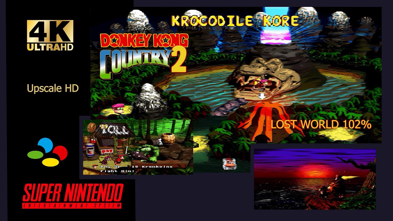 Donkey Kong Country 2: Lost World 102% True Ending Remastered Upscale ...