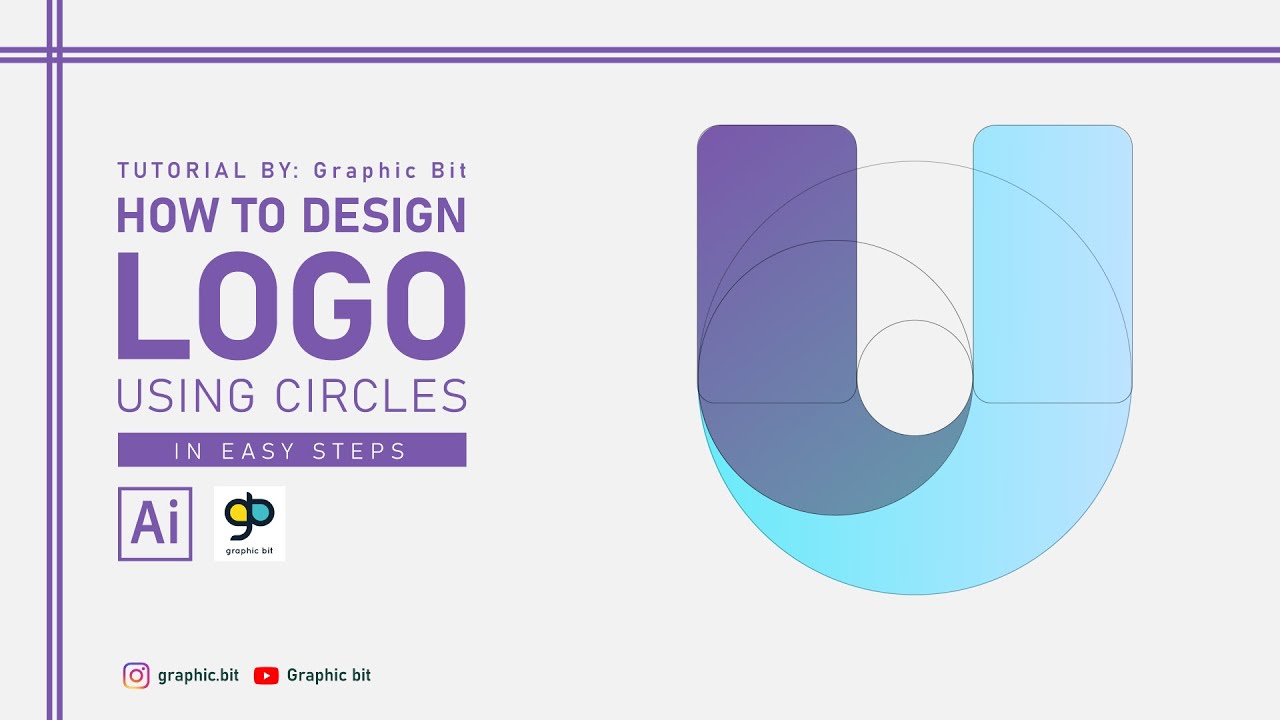 How To Design Logo Using Circles | Gradient logo Design | Logo Design ...