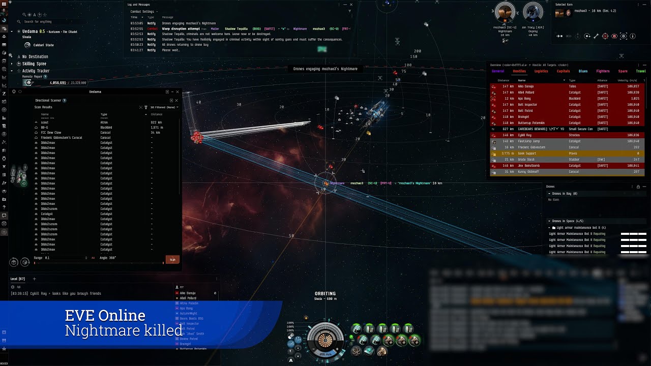 EVE Online - Nightmare killed - YouTube