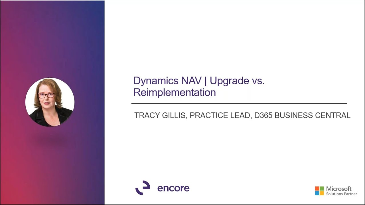 Dynamics NAV - Upgrade vs. Reimplementation - YouTube
