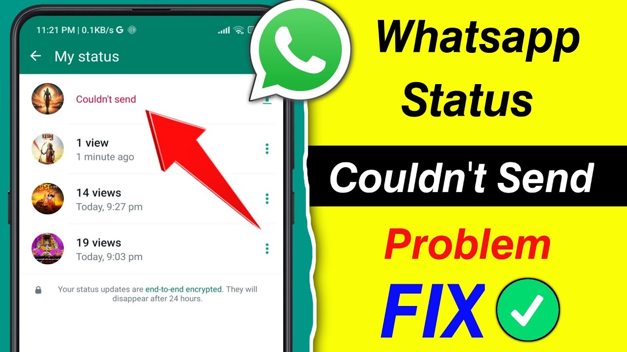 how to fix whatsapp status couldn't send problem || whatsapp status ...
