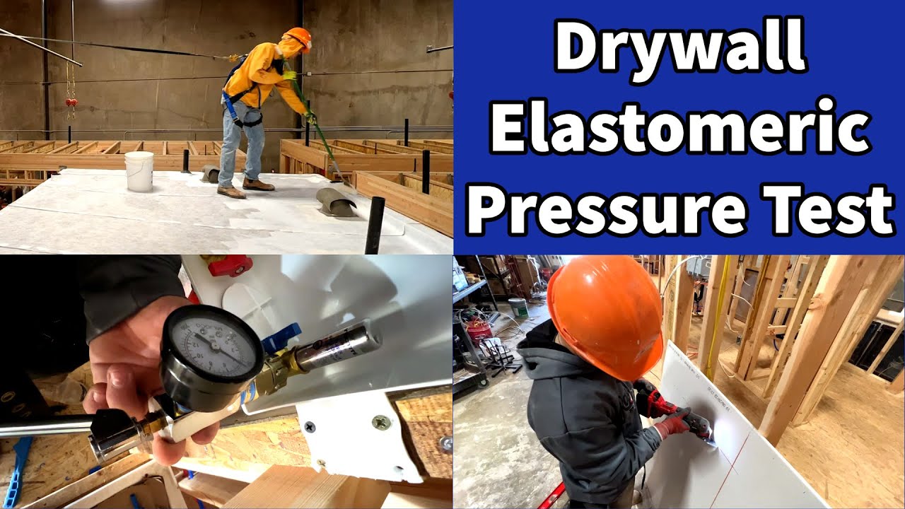 Trade school drywall, elastomeric and pressure tests - YouTube