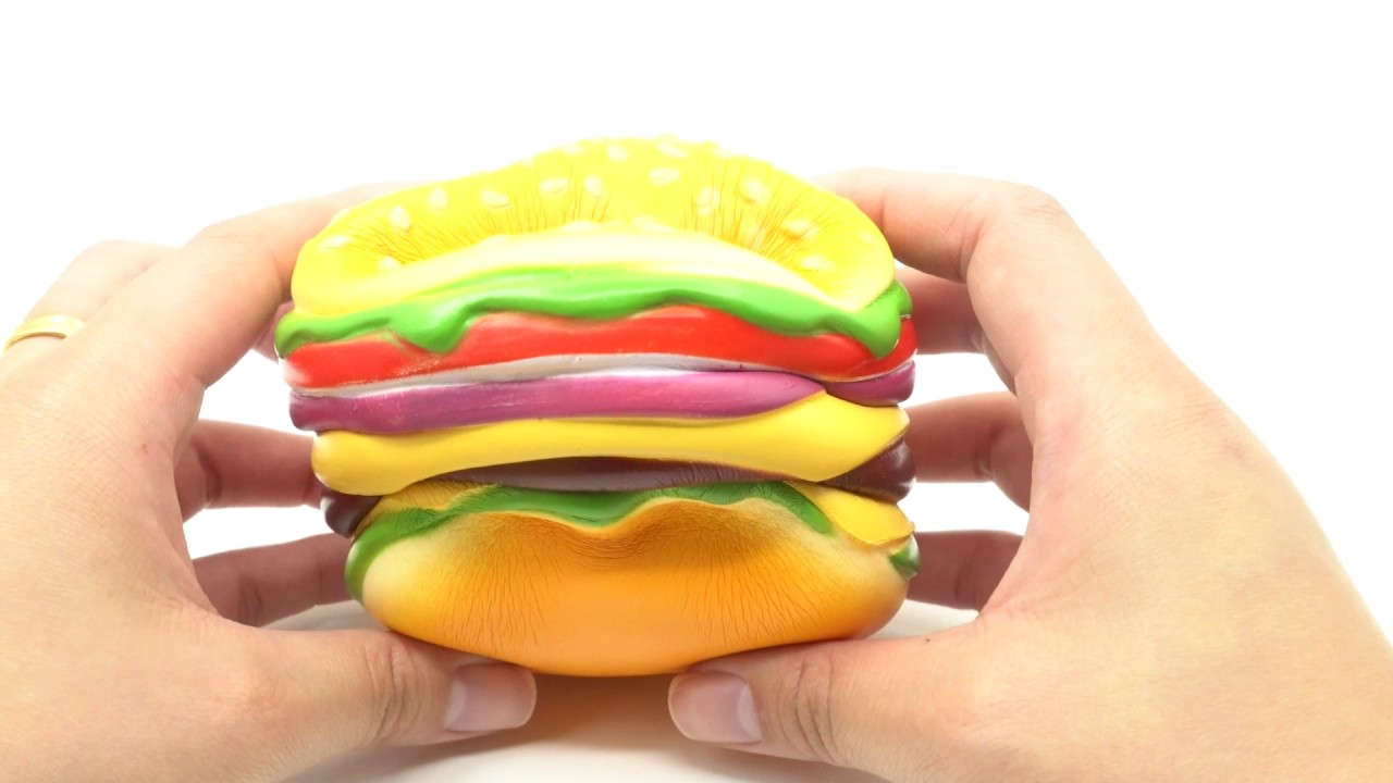 cute colorful hamburger food squishy - YouTube