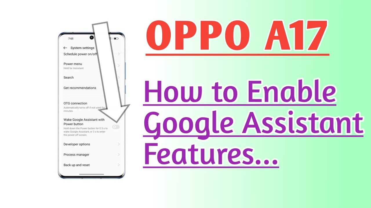 OPPO A17 How to Enable Google Assistant features - YouTube