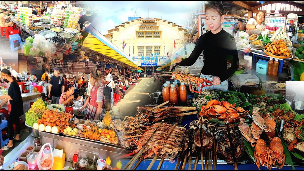 Great food available in market in the KINGDOM Of CAMBODIA - YouTube