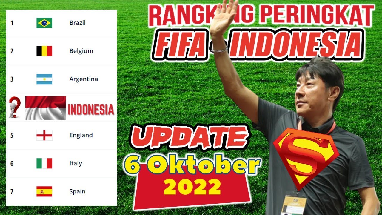 Ranking Peringkat FIFA 2022 - Rangking FIFA Indonesia Terbaru Update 6 ...