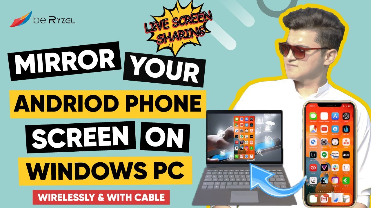 How to MIRROR your ANDRIOD Phone Screen on Windows PC Wireless and with Cable | be Ryzel - YouTube