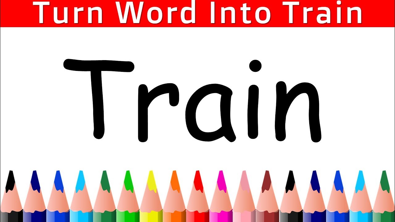 How to Draw a Train Step by Step from Word | Train Drawing Ideas - YouTube