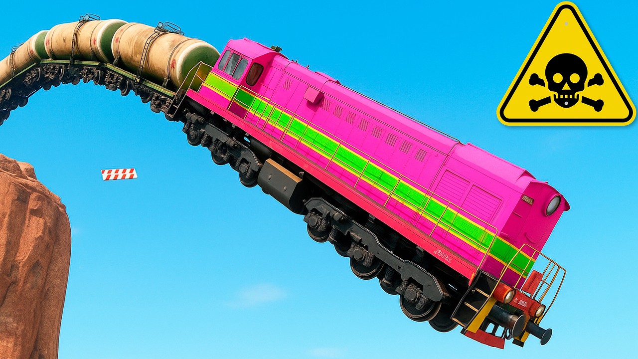 High Speed Train Jumps Crashes - YouTube