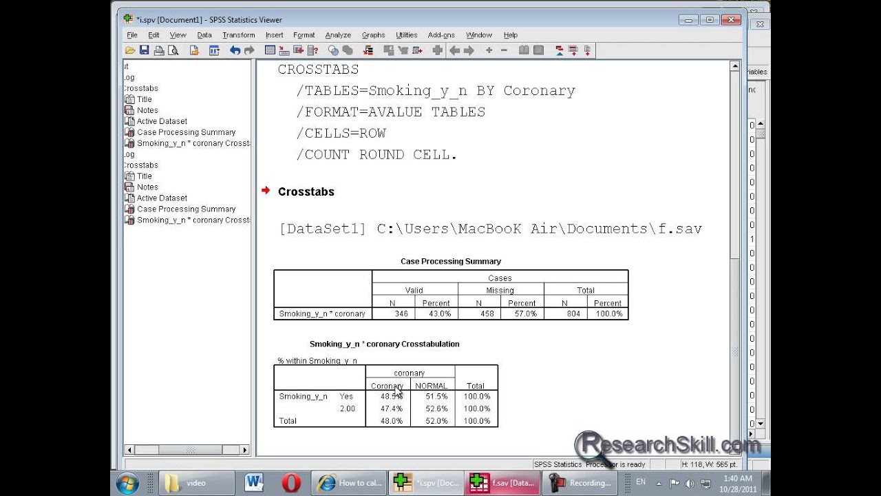 spss crosstabs - YouTube