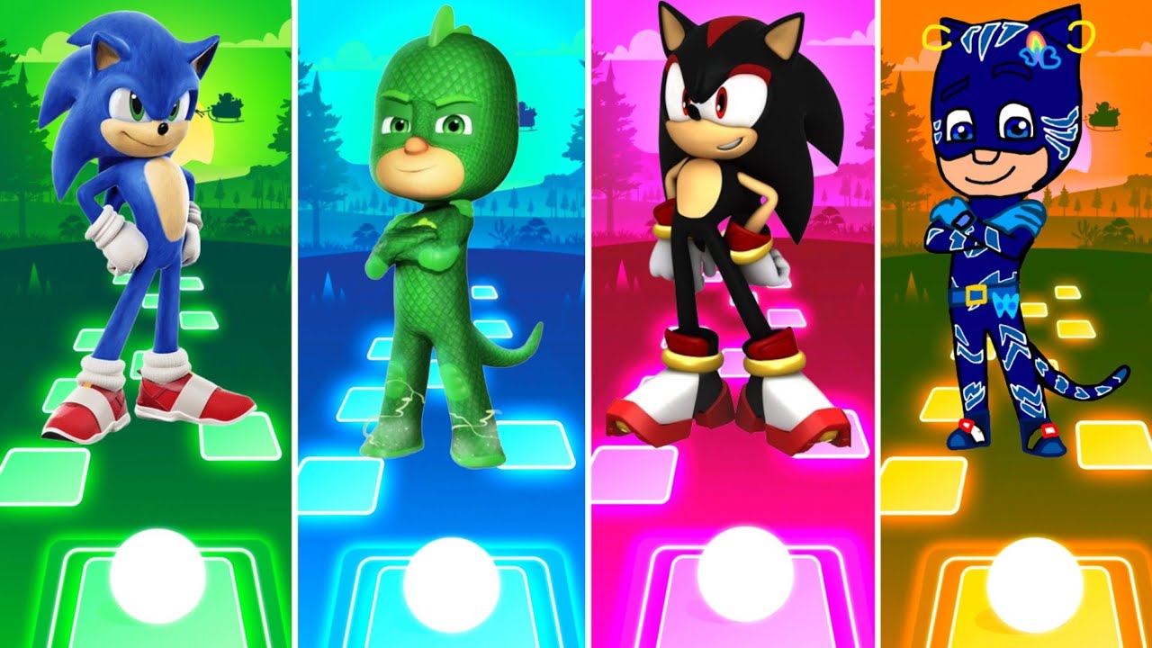 Sonic Prime 🆚 Pj Masks Catboy 🆚 Sonic Shadow 🆚 Pj Masks 🎧🎵 Funny Tiles ...
