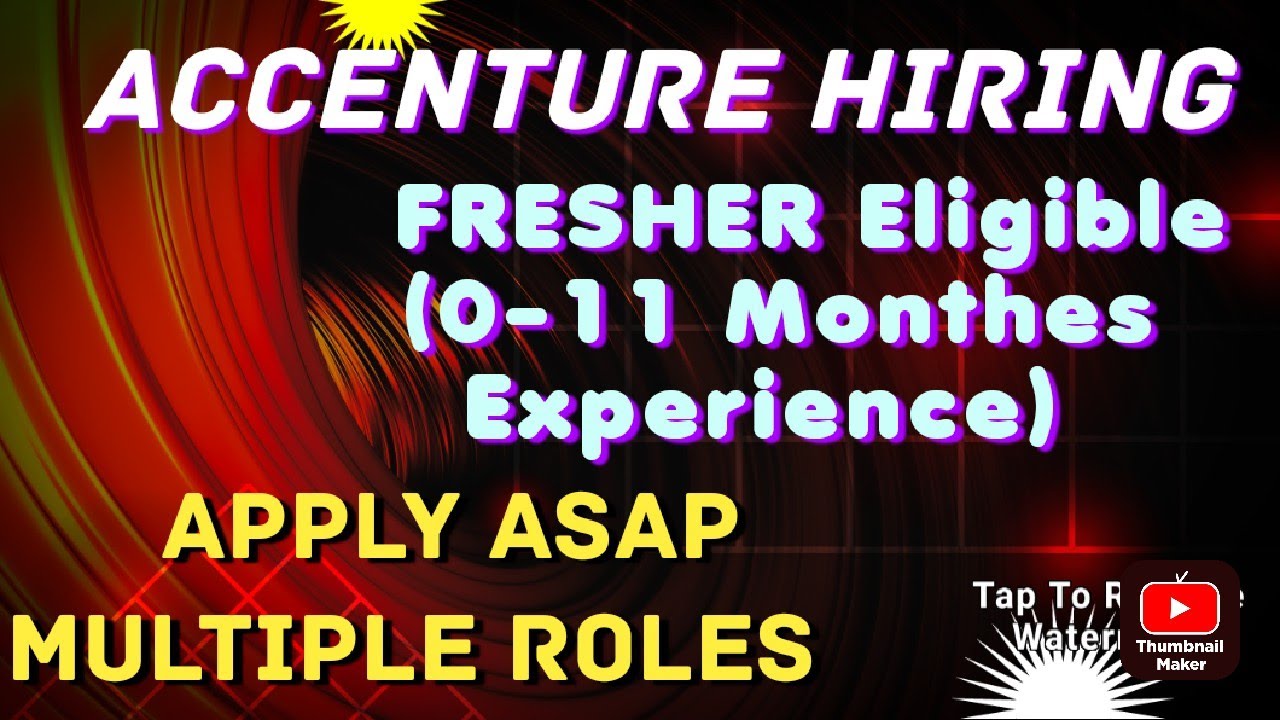 ACCENTURE HIRING || 0 to 11 Monthes Experience eligible || Apply Asap ...
