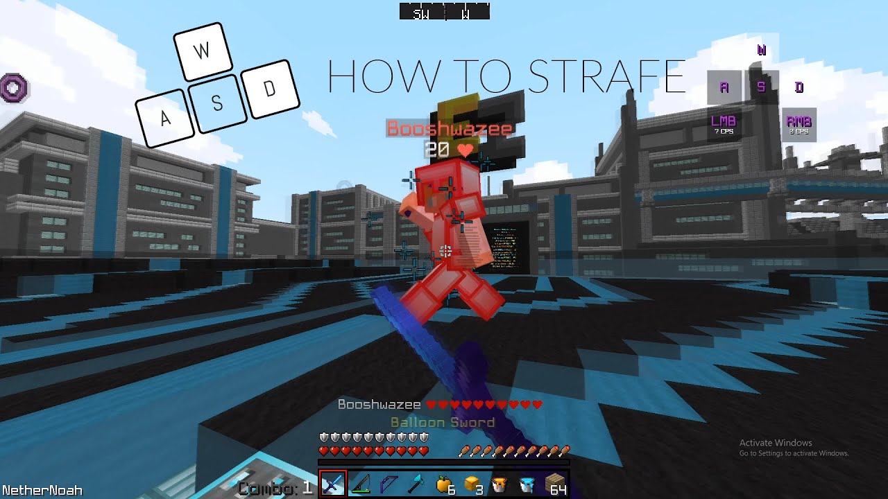 HOW TO STRAFE IN MINECRAFT 1.8.9 (BEST WAY) | How to PVP Part 1 - YouTube