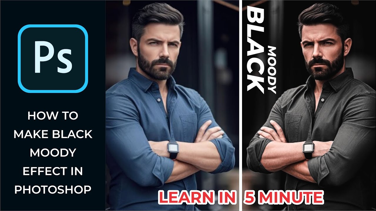 HOW TO MAKE BLACK MOODY EFFECT IN PHOTOSHOP [PHOTOSHOP TUTORIALS] - YouTube