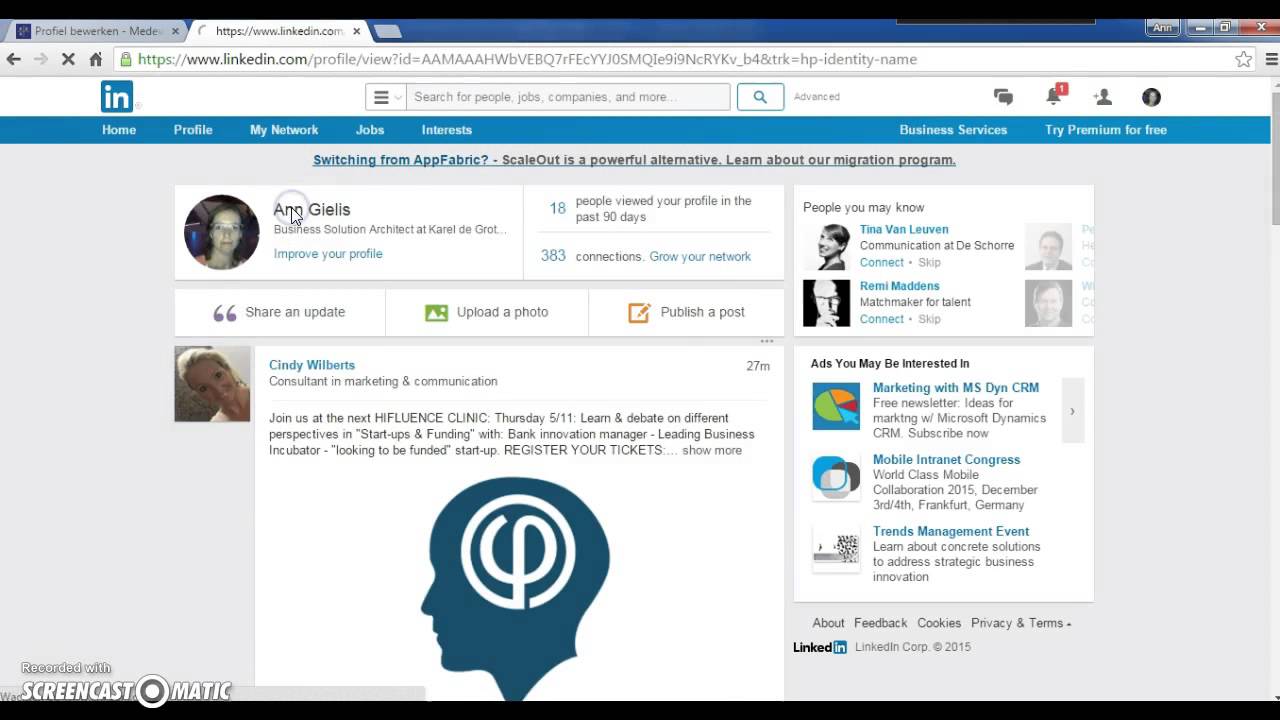 KdG intranet: LinkedIn toevoegen aan je profielpagina - YouTube