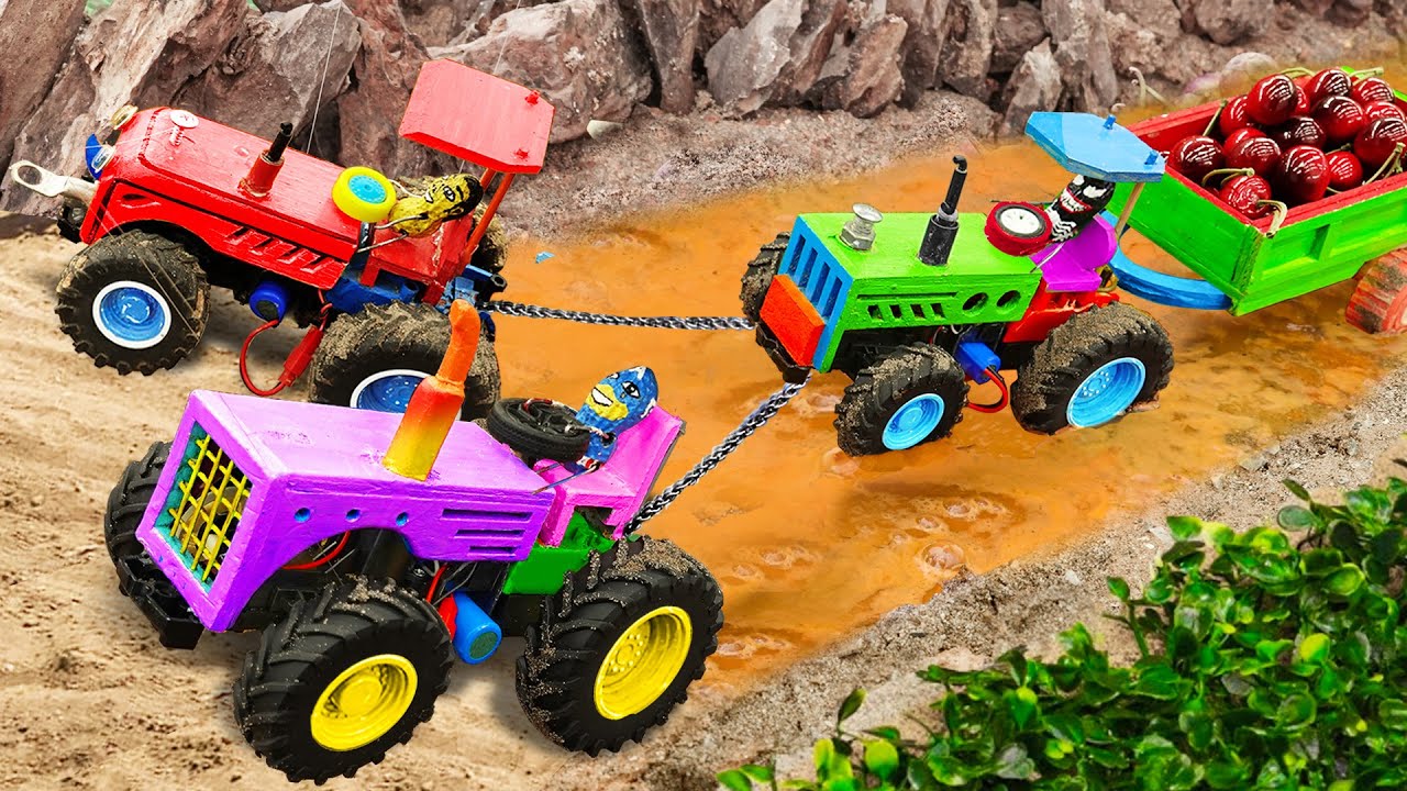 Diy rescues heavy tractor stucked in mud with Parle G | science project ...