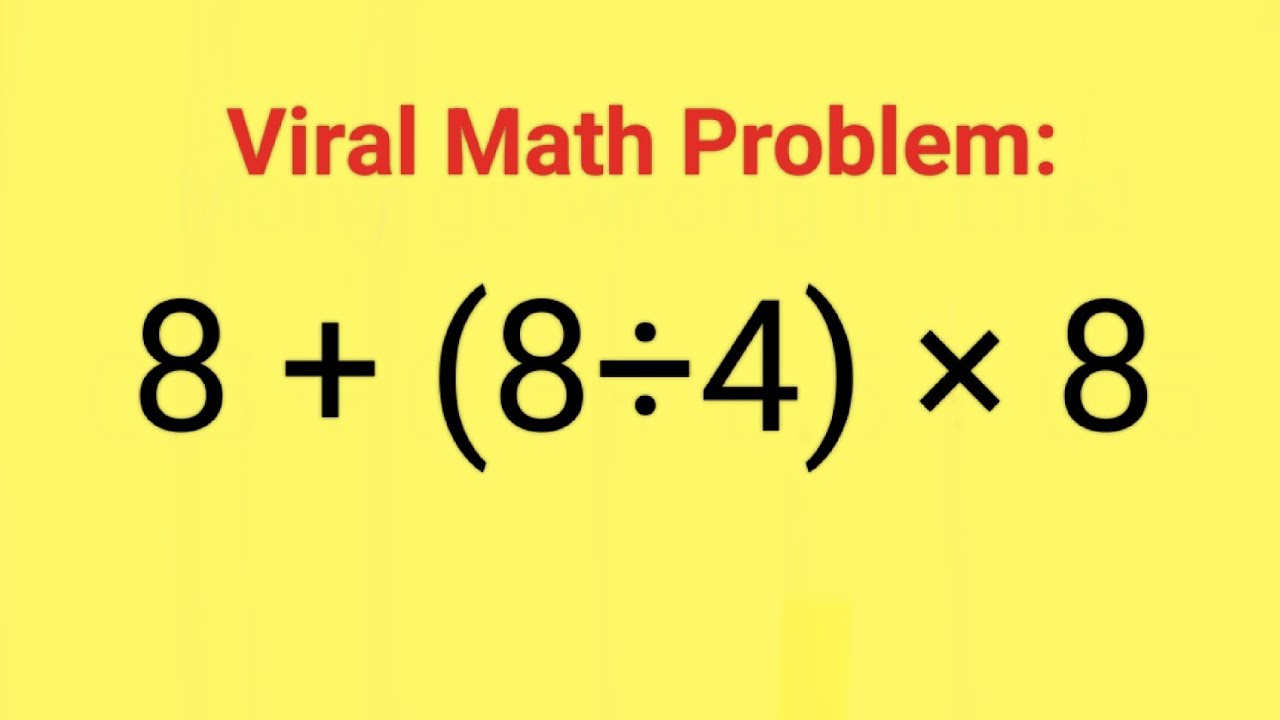 VIRAL MATH PROBLEM! Can you solve it correctly?? #fastandeasymaths # ...
