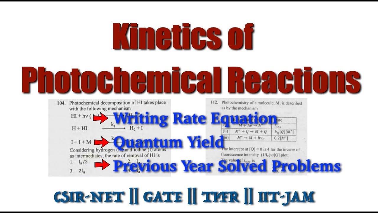 Kinetics of Photochemical Reactions || Quantum Yeild || CSIR NET ...