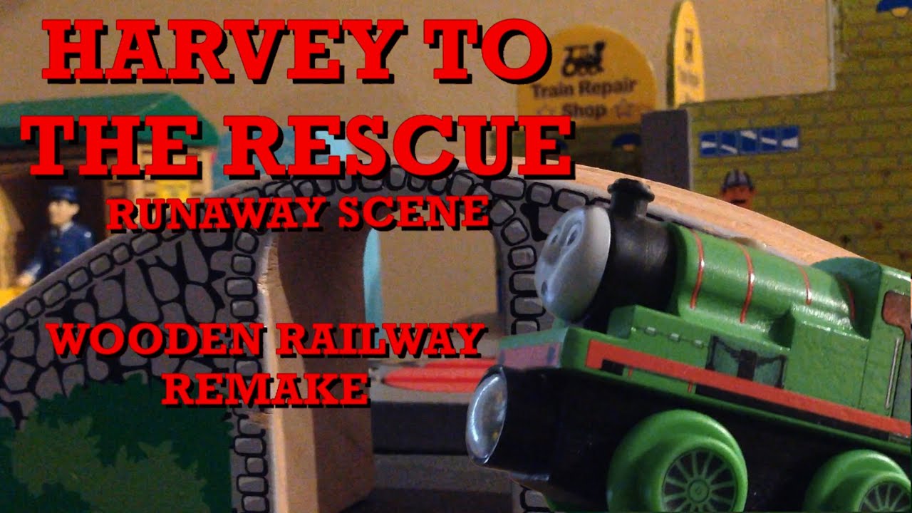 HARVEY TO THE RESCUE RUNAWAY SCENE WOODEN RAILWAY REMAKE - YouTube