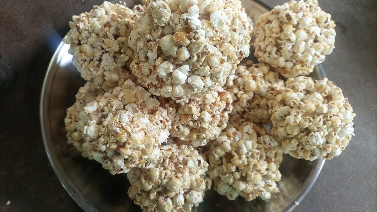 Popcorn Laddu with Jaggery Caramel Popcorn | Funter Foods - YouTube