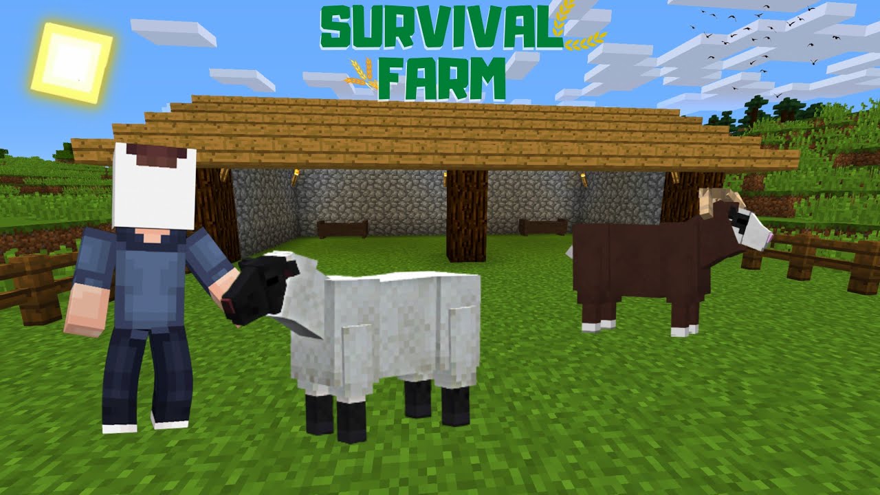 SURVIVAL FARM - CONSTRUINDO UM CURRAL PARA OVELHAS + PRIMEIRAS OVELHAS ...