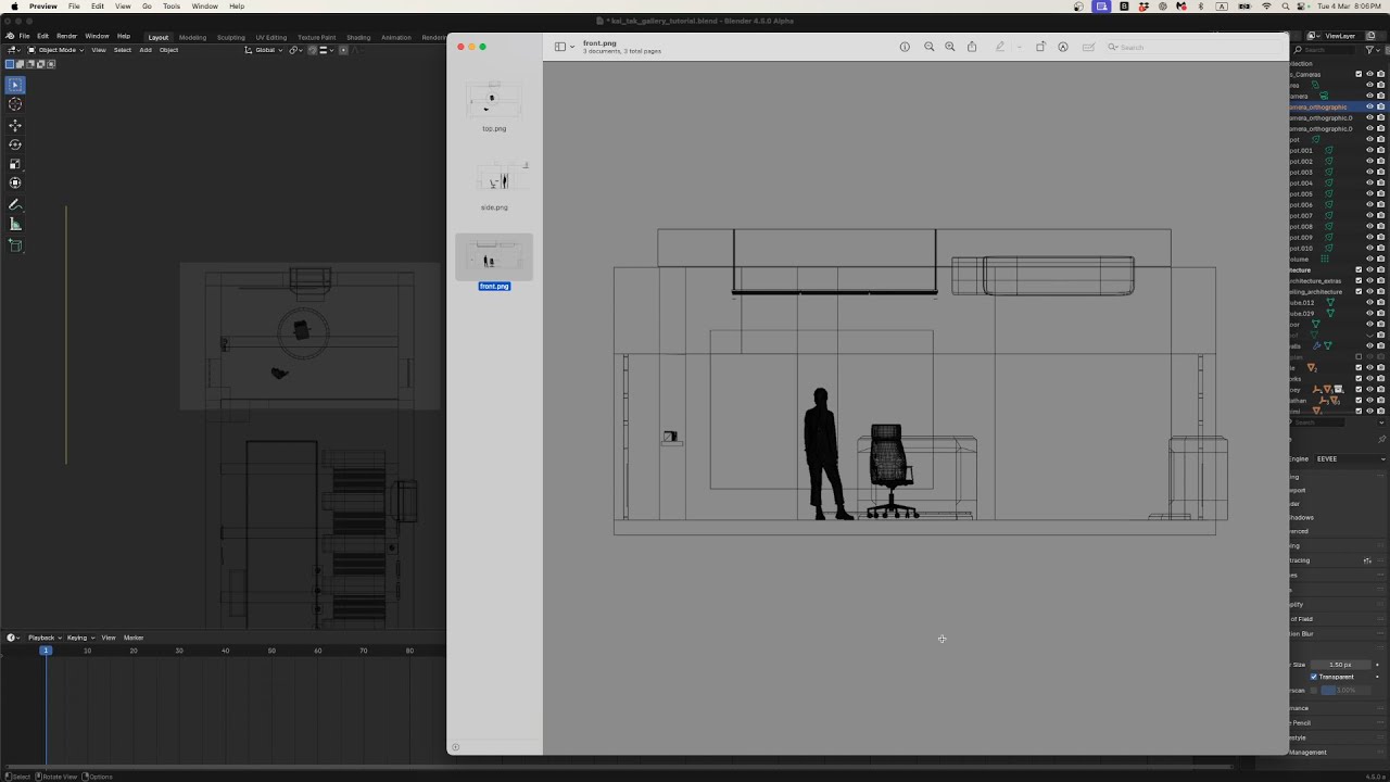 Exhibition Design Using Blender: Tutorial 5 - Orthographic Renders ...