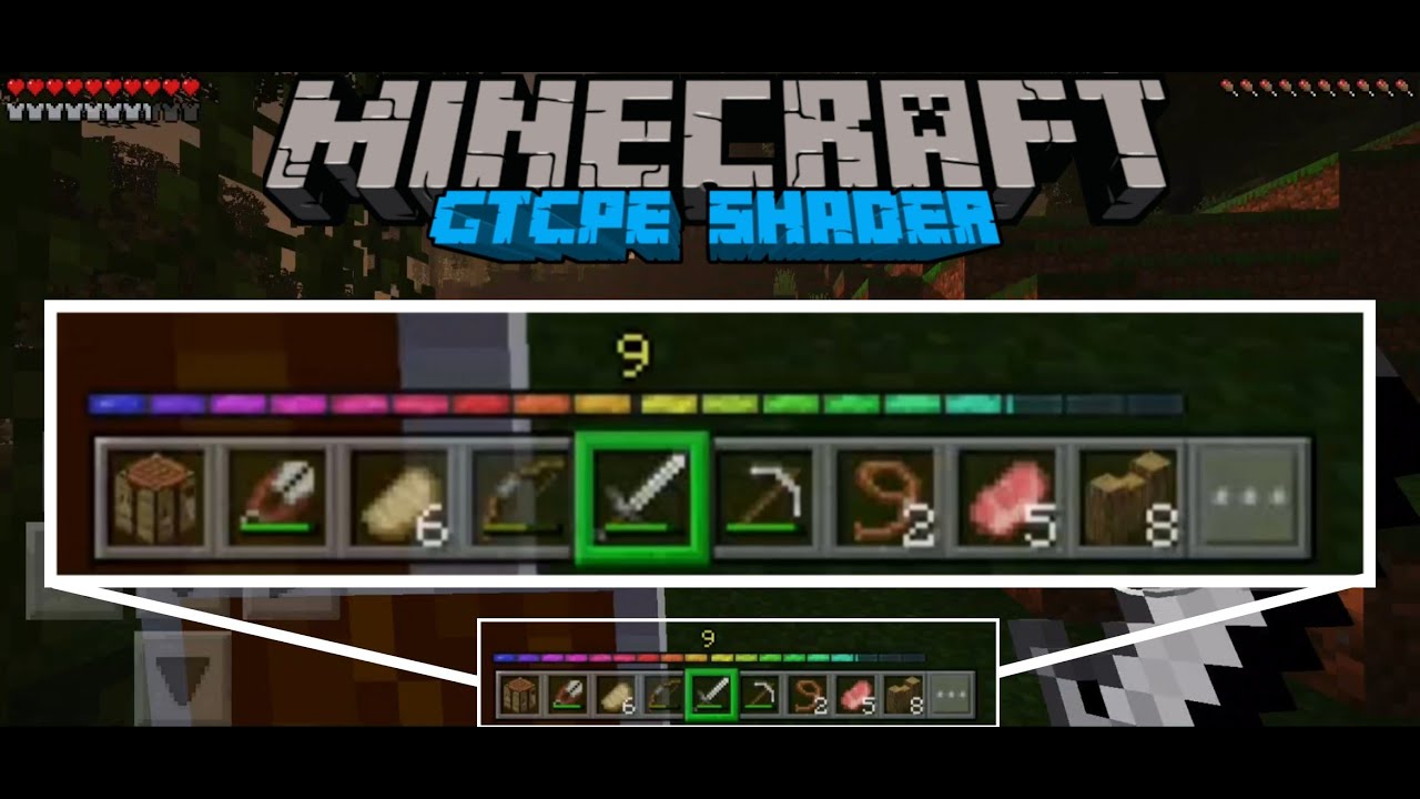 RGB Hotbar and EXP bar || Minecraft PE 1.14+ - YouTube