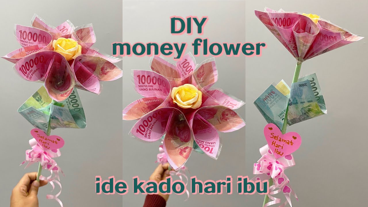 Tutorial membuat buket uang unik simple dan mudah | DIY origami flower ...
