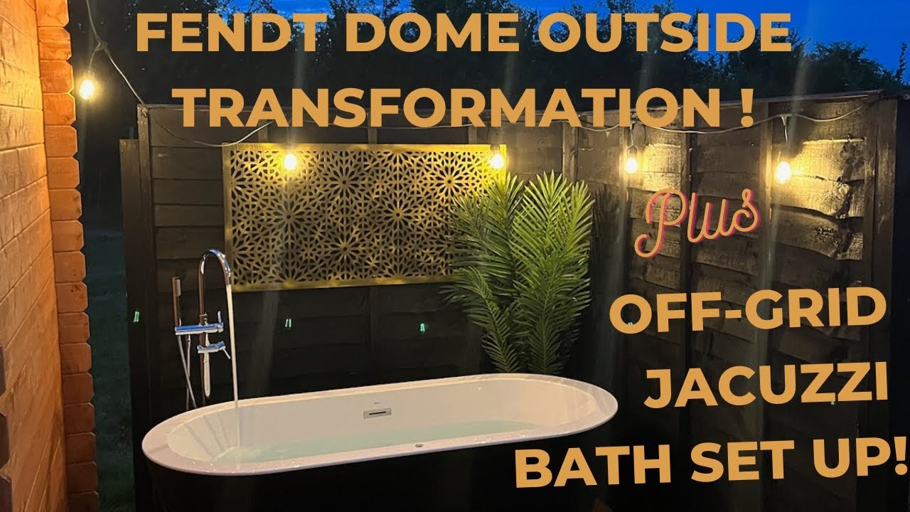 Off-Grid Glamping Outdoor Set-up - Outdoor Jacuzzi Bath using solar ...