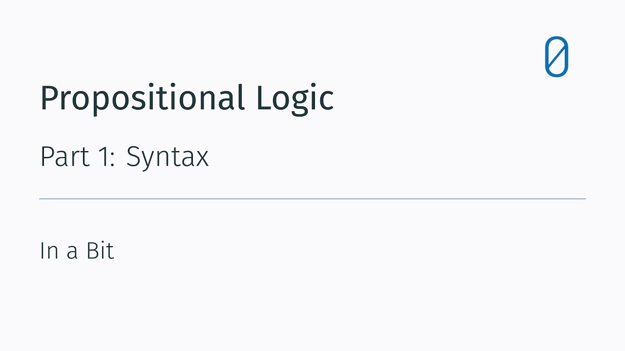 Syntax of Propositional Logic - YouTube