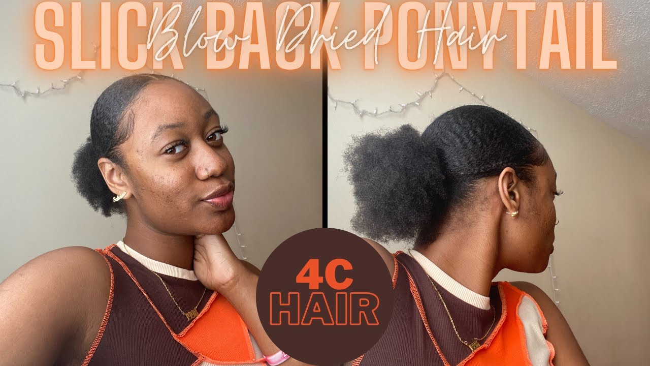 SLICK BACK PONYTAIL ON NATURAL 4C HAIR - YouTube