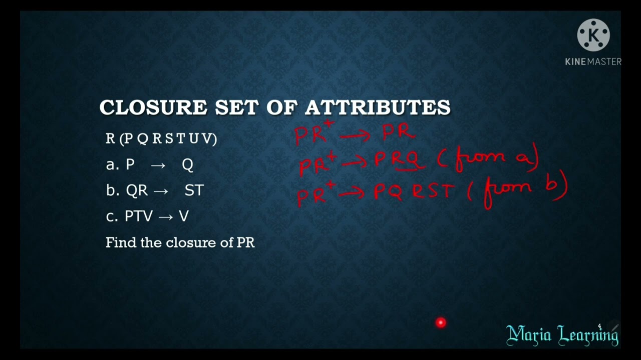 Lecture 28 Closure Set Of Attributes In Dbms In Tamil Youtube