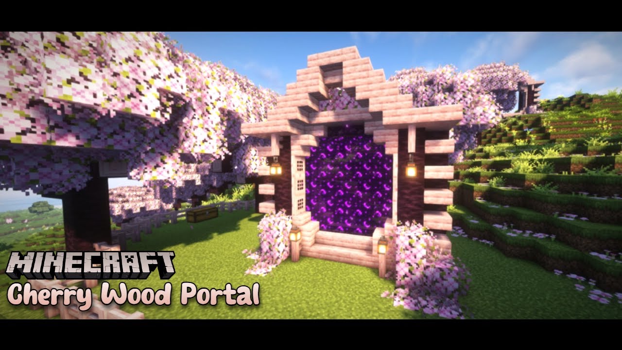 Minecraft: How to build a Cherry Wood Portal!🌸|| Tutorial - YouTube