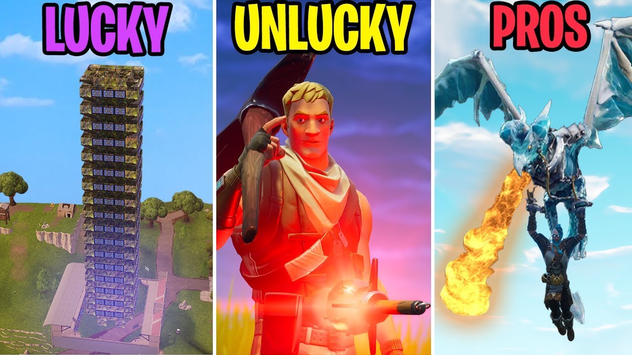Fire Breathing Dragon Glider Lucky Vs Unlucky Vs Pros Fortnite Funny