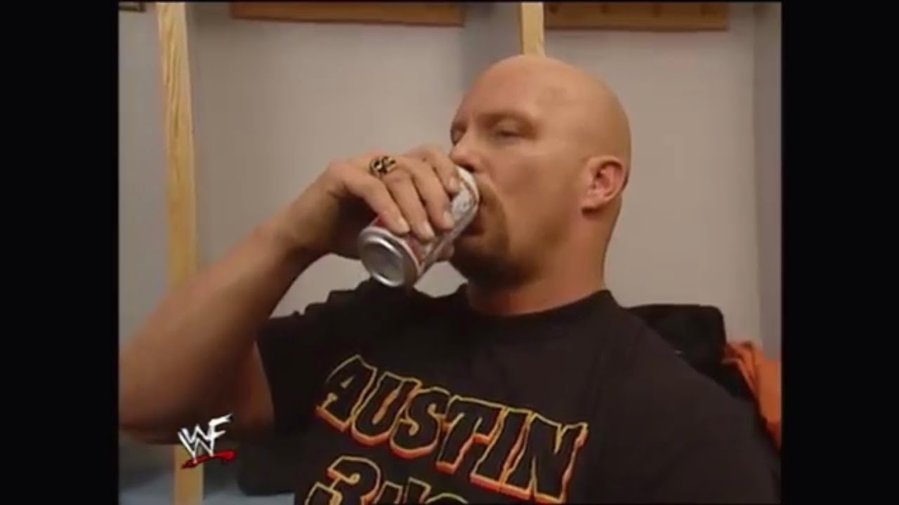 Stone Cold Steve Austin Enjoying The Rocks Pain With A Beer WWE ...