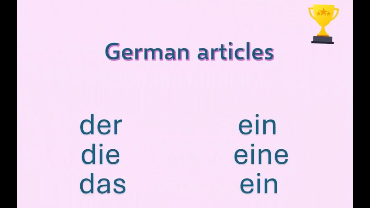 Lesson 3 - German articles - YouTube
