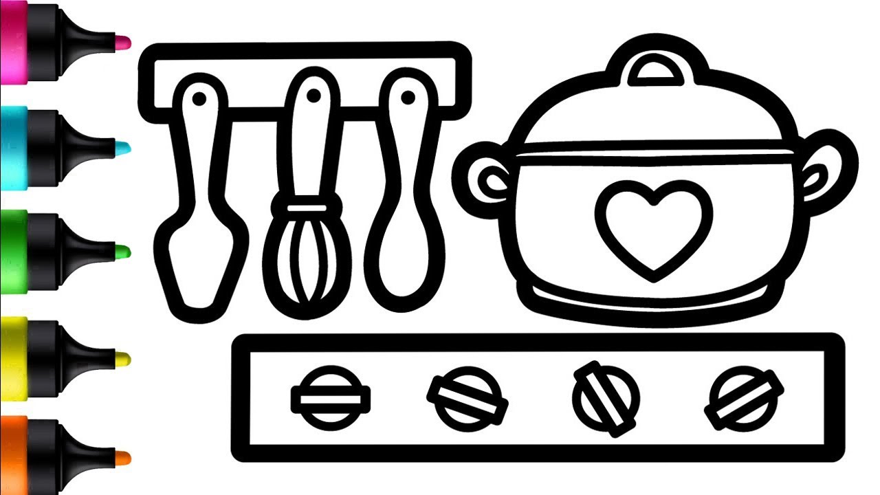 Painting Kitchen Utensils with Toddlers | Let's Learn and Play ...