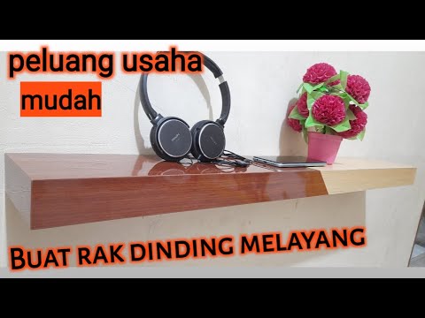easy DIY PLOATING SHELVES No bracket / rak ambalan dinding ..