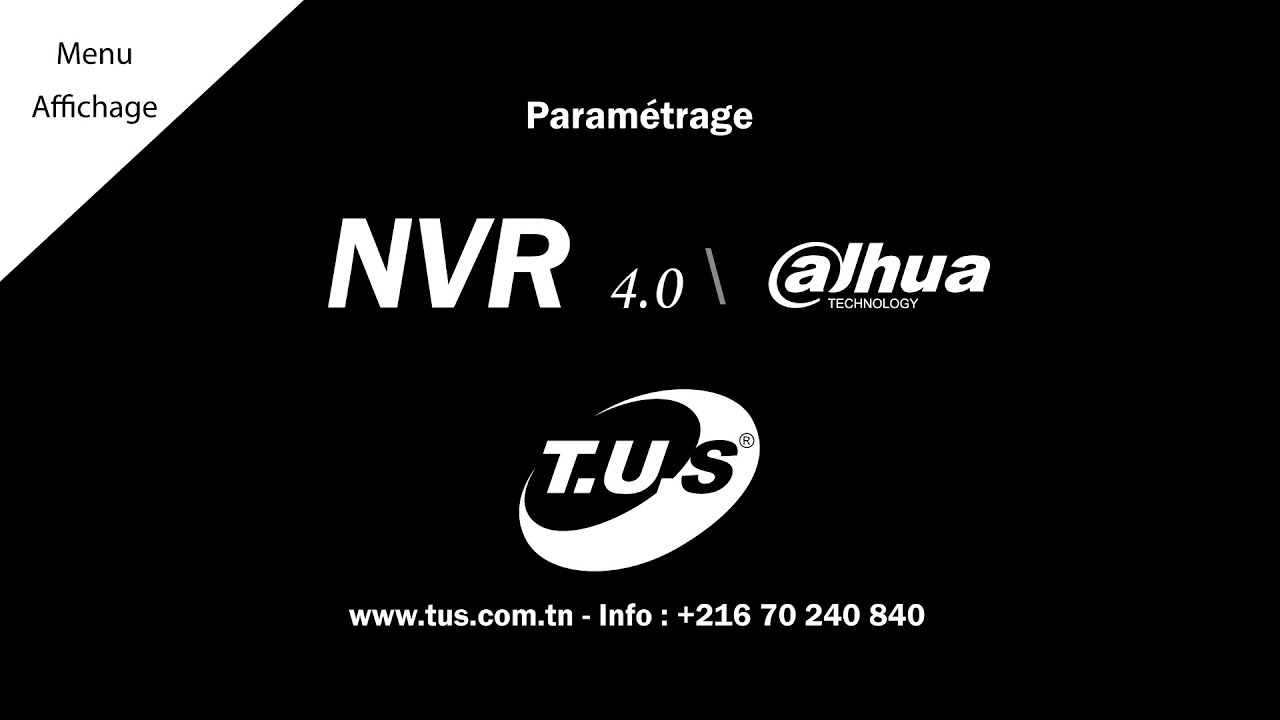 Menu Affichage - NVR Dahua 4.0 - YouTube