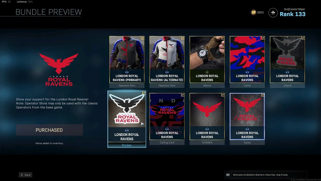 New cdl pack London Royal Ravens camo showcase cod mw - YouTube